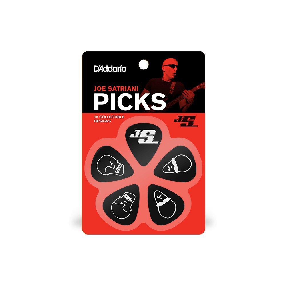 Zestaw 10 kostek D'Addario Joe Satriani Black Medium 0.70mm 1CBK4-10JS ...
